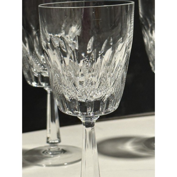 Unmarked | Dining | Vtg Cut Crystal Wine Glasses Hexagon Stem 5 Set Of ...